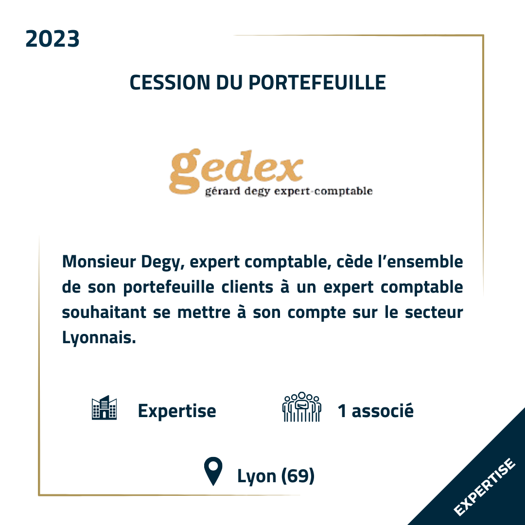 Cession Gedex | Expertise Comptable - Arc Capital