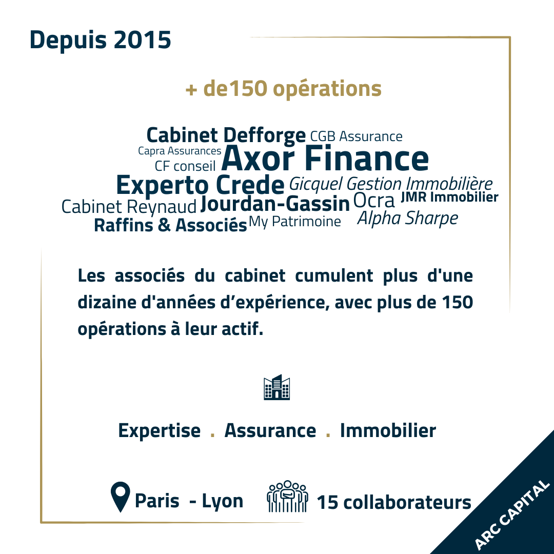 +150 Opérations Arc Capital | Depuis 2015 - Arc Capital